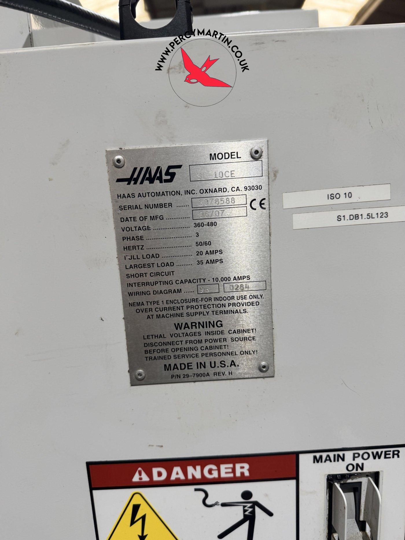 SL-10 CNC Lathes | 2007 | HAAS | Percy Martin